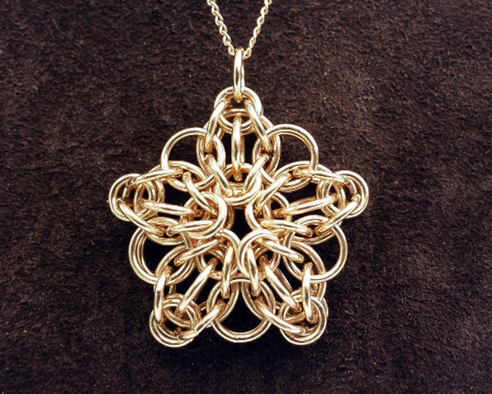 Celtic Star Chainmail Pendant Large - Etsy