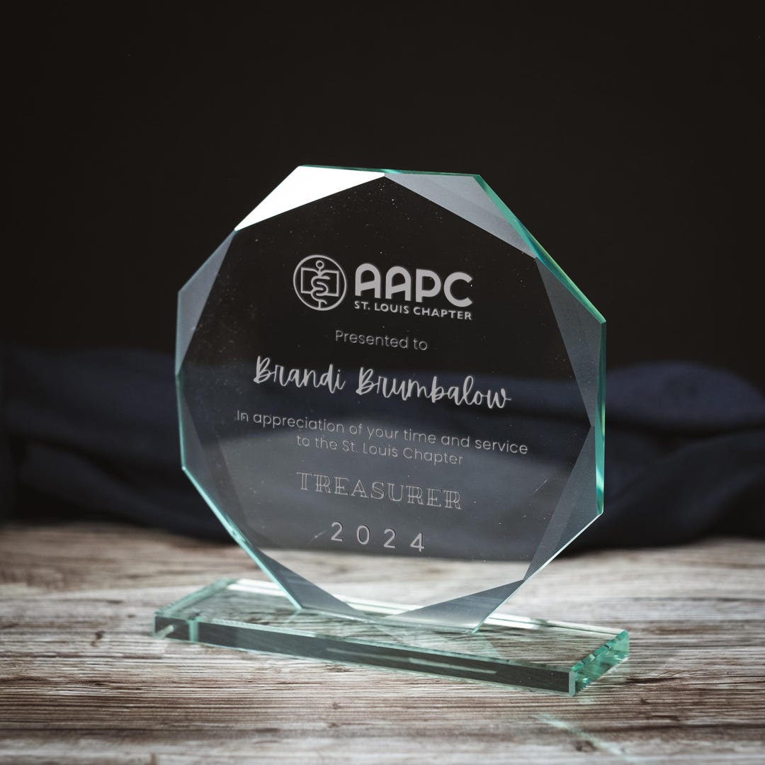 Custom Engraved Octagon Clear Glass Award | 6”, 6.5”, or 7.5” Glass ...