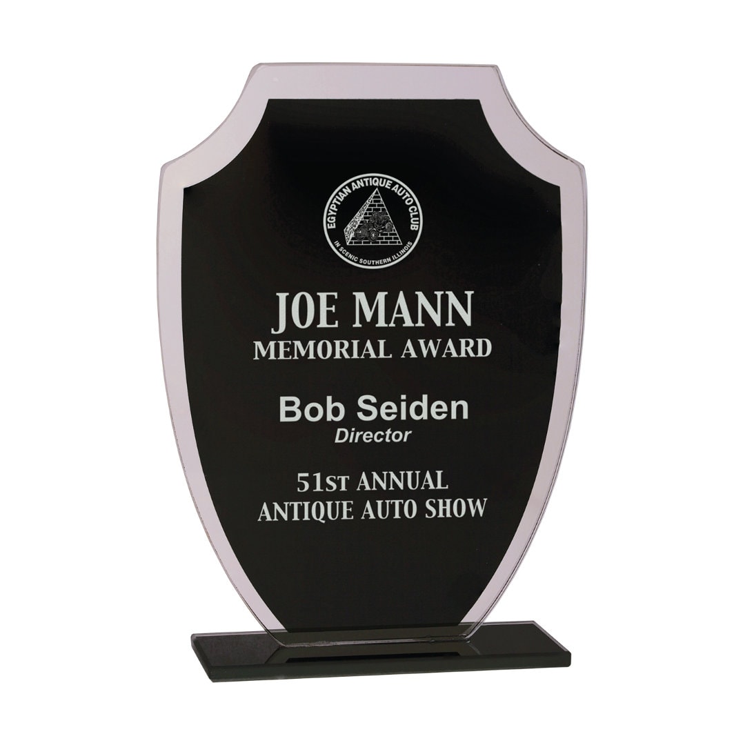 Engraved Black Shield Glass Award Recognition Award Custom - Etsy