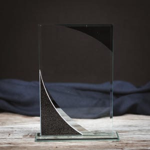 Custom Engraved Rectangle Designer Glass Award | Modern Glass Trophy ...