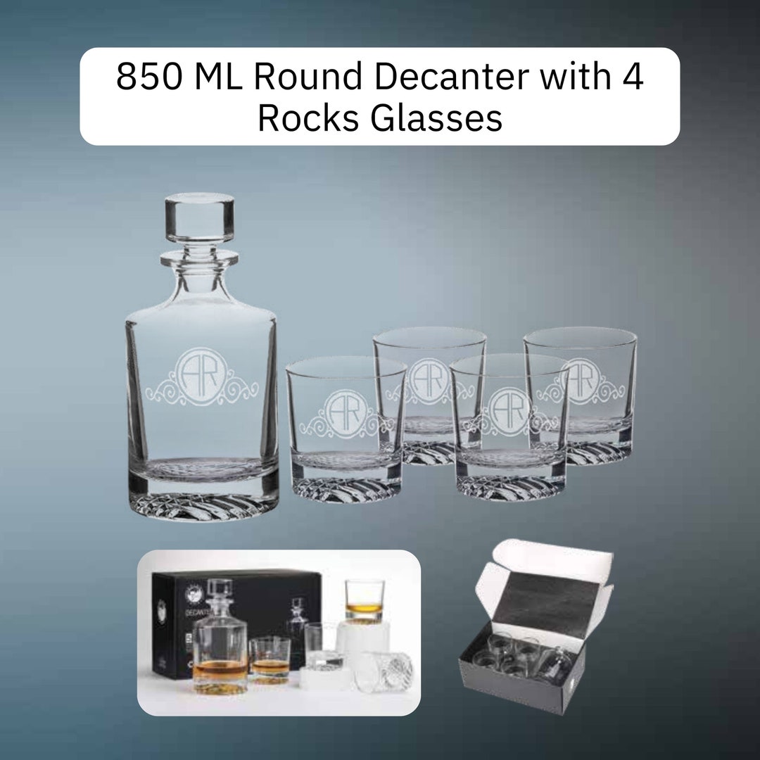 Wine Decanter Set, Polar Camel Decanter With 4 Rocks Glasses, Custom ...