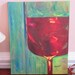 Claret, Abstract; Original Oil on Canvas Painting, Wine, 16x20, Glass ...