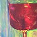 Claret, Abstract; Original Oil on Canvas Painting, Wine, 16x20, Glass ...