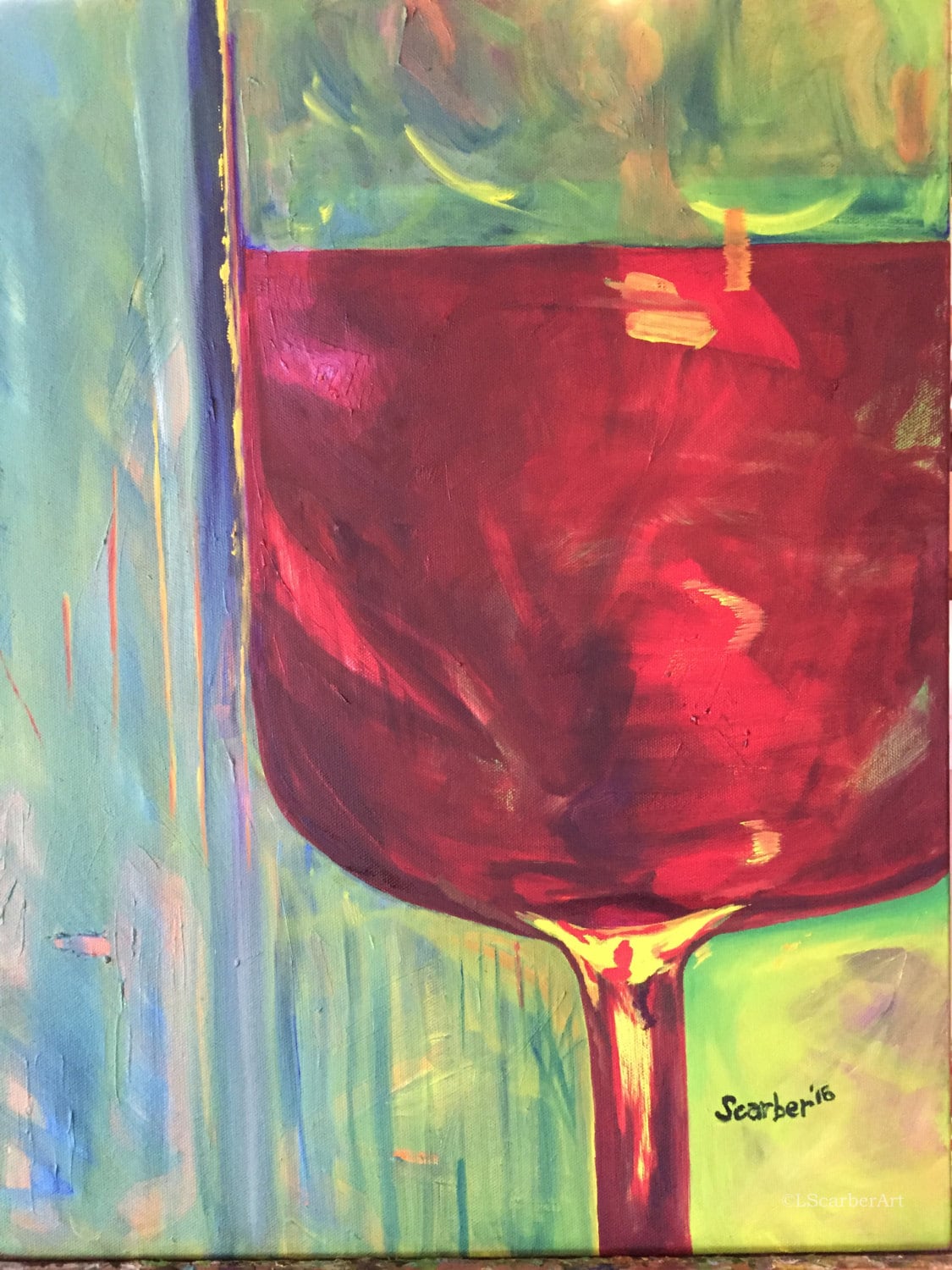 Claret Abstract Original Oil on Canvas Painting Wine - Etsy