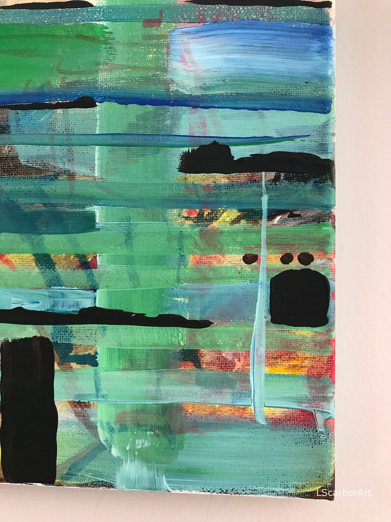 Acrylic Original Painting "blinds" Abstract Canvas 8x10 Ready to Hang ...
