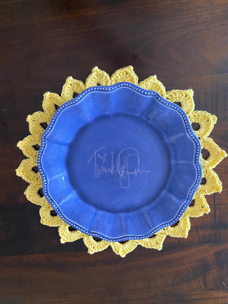 Crochet Sunflower Placemat, Sunflower Table Decor, Sunflower Table Mats ...