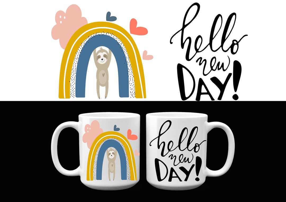 SLOTH RAINBOW HELLO New Daymug Gift, Sloth Birthday Present for Women ...
