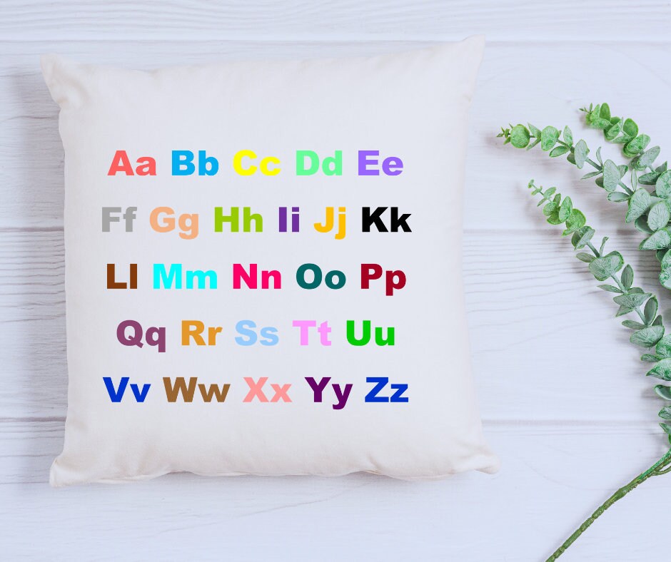 PRESCHOOL ALPHABET Cushion Cover Gift, ABC Kids Learning and School ...