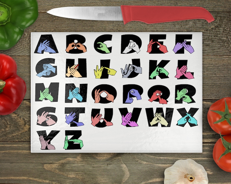 BRITISH SIGN Language Cutting Board Kitchen Gift, Housewarming Gift ...