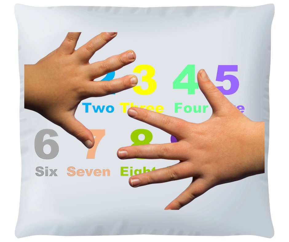 Number 1 to 10 Preschool Nursery Cushion Cover Gift, 123 Kid Learning ...