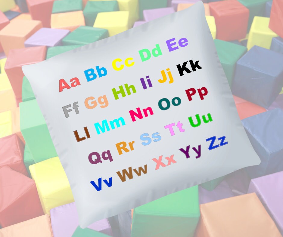 PRESCHOOL ALPHABET Cushion Cover Gift, ABC Kids Learning and School ...