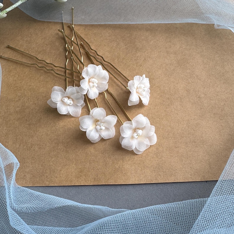 Silk Flowers Bridal Pins - Etsy