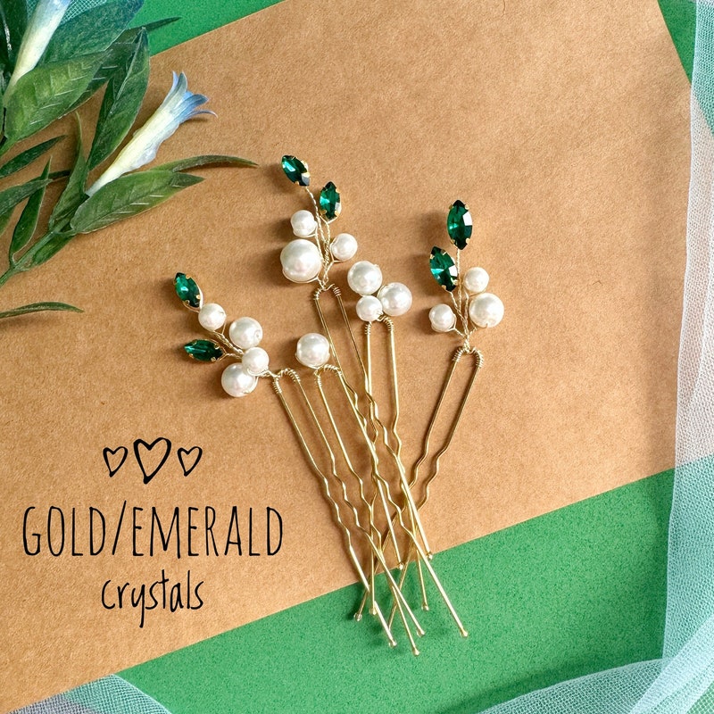 Emerald Bobby Pins Hair - Etsy
