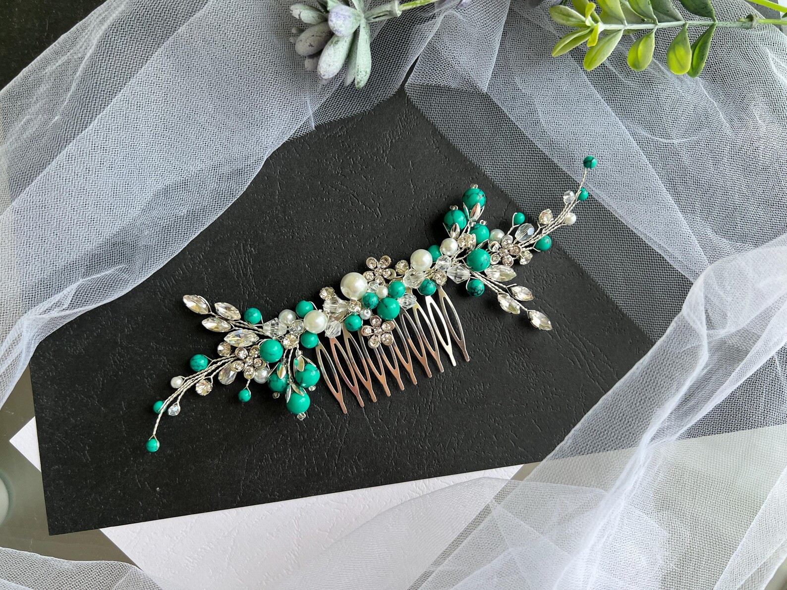 Blue Hair Vine Turquoise Hair Piece Aquamarine Hair Piece Wedding Hair ...