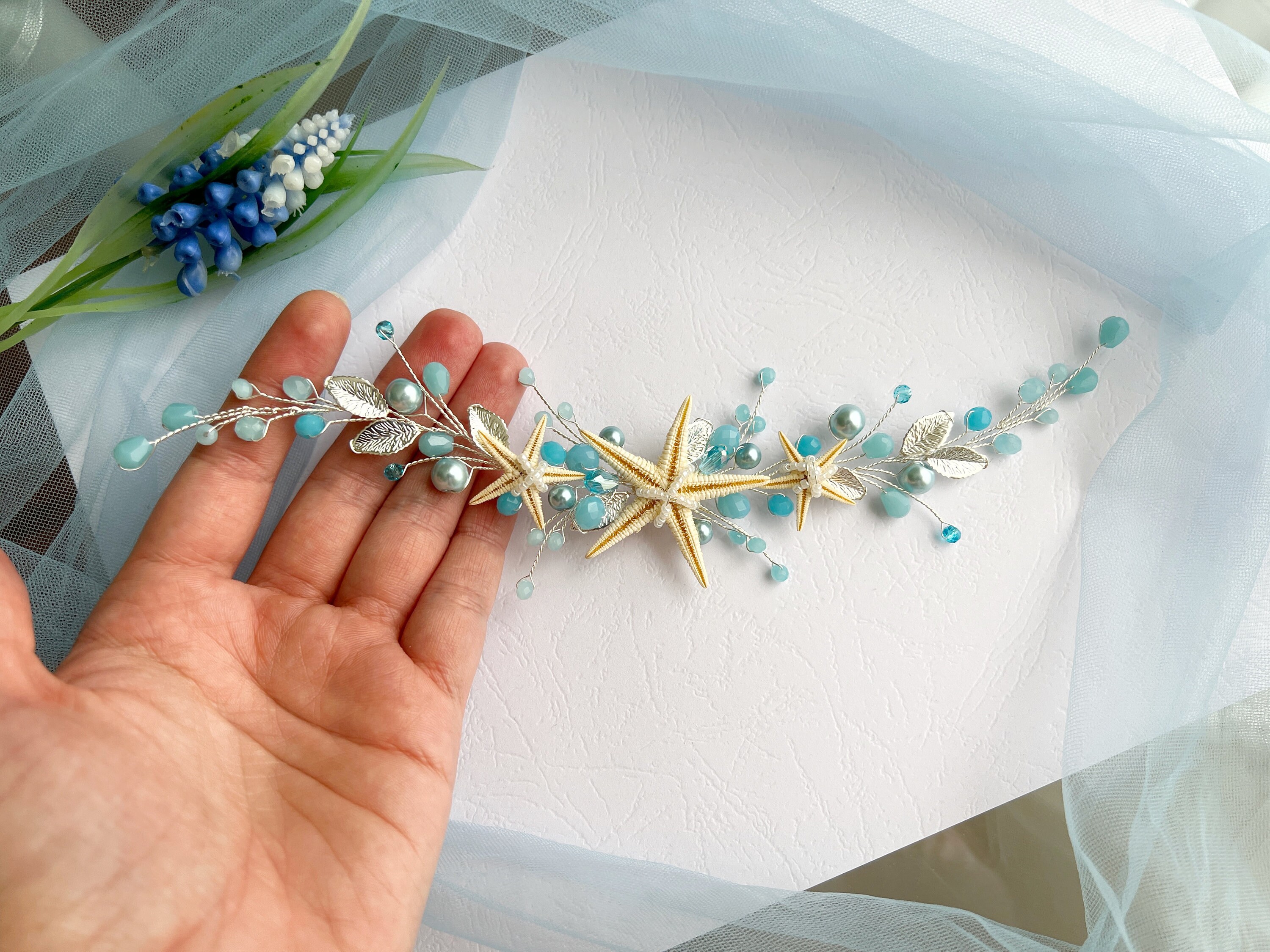 Beach Headpiece Beach Wedding Hair Accessories Seashell Crown - Etsy