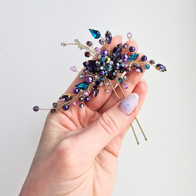 Purple Hair Comb - Etsy