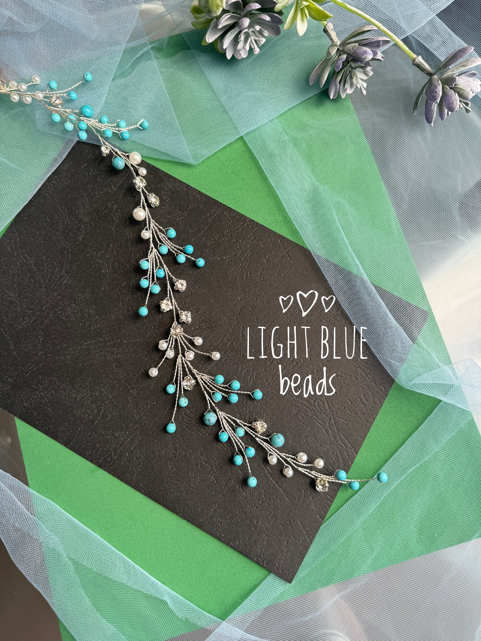 Blue Hair Vine Turquoise Hair Piece Aquamarine Hair Piece Wedding Hair ...