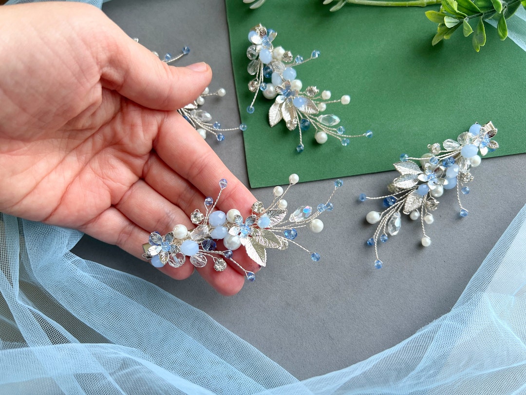 Blue Opal Wedding Hair Clip Bridal Hair Piece Bridal Hair Comb Bridal ...