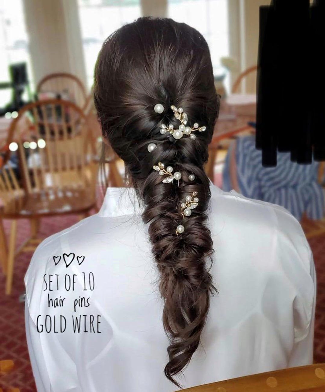 Set of 5 Pearl Bridal Hair Pins. Wedding Hair Pins. Silver Hair Pins ...