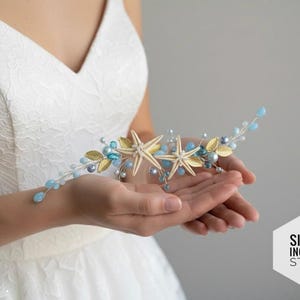 Beach Headpiece Beach Wedding Hair Accessories Seashell Crown Wedding ...