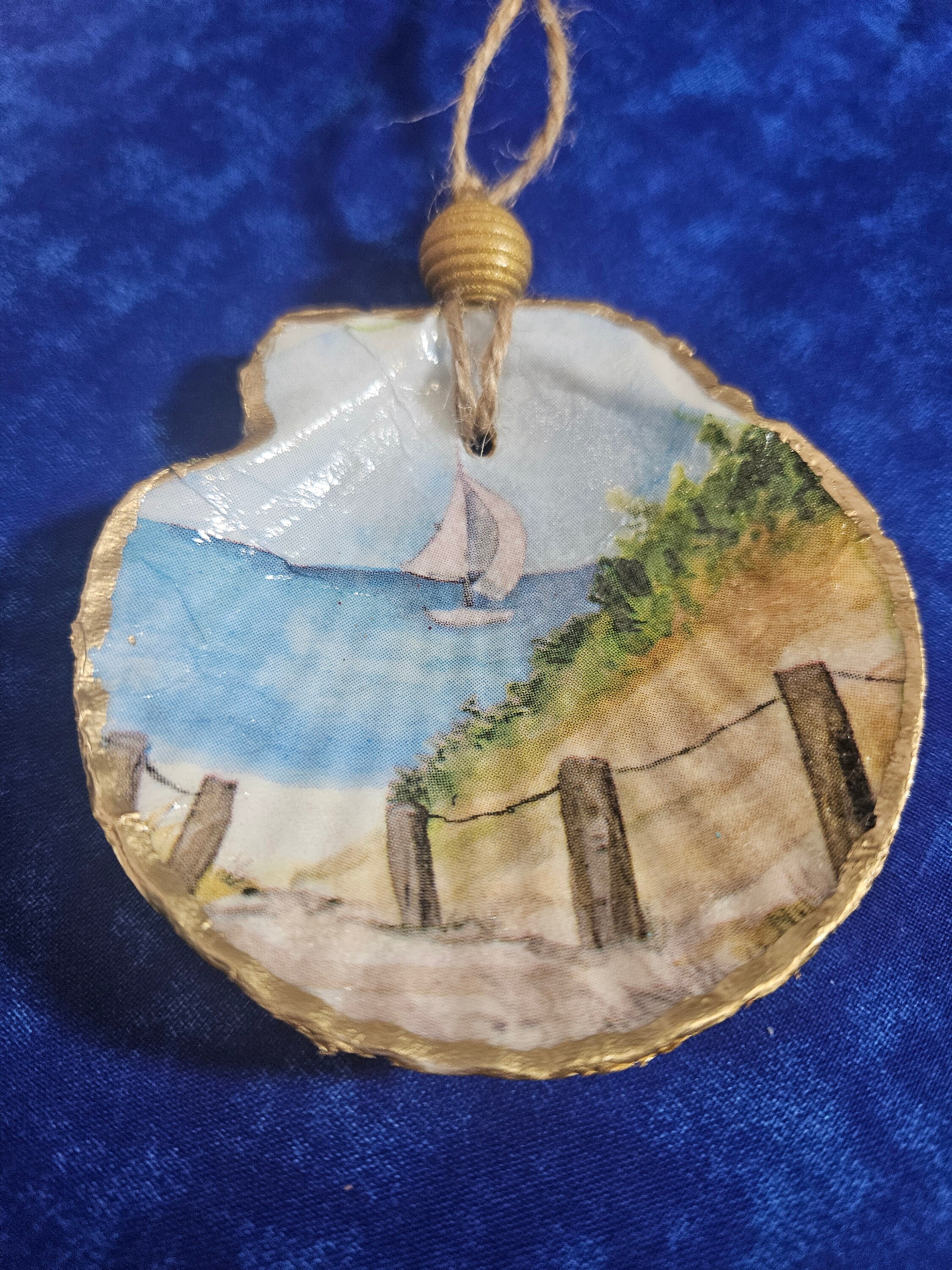 Beach Scene, Sail Boat Decoupage Scallop Sea Shell - Etsy