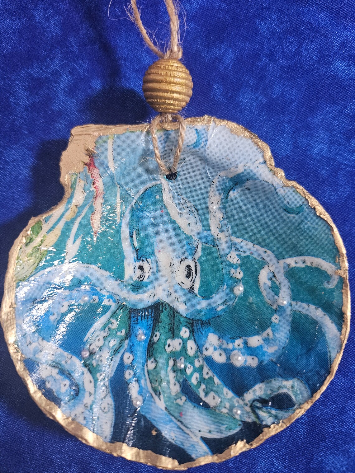 Octopus, Decoupage, Scallop, Sea Shell, Embellished, Coastal, Sea Life ...