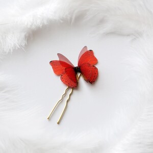 Custom Design Ruby Red Butterfly Hairpin for Haley - Etsy