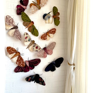 Textile Soft Sculpture Moth, Home Decor Moth, Mega Size Plush Butterfly ...