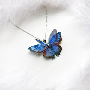 Ocean Blue Butterfly Pendant Necklace, Boho Chic Handmade Jewelry - Etsy