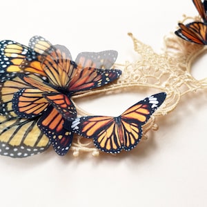 One of a Kind Silk Butterflies Mask, Monarch Butterfly Mask, Monarch ...
