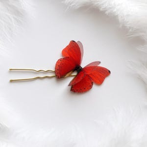 Custom Design Ruby Red Butterfly Hairpin for Haley - Etsy