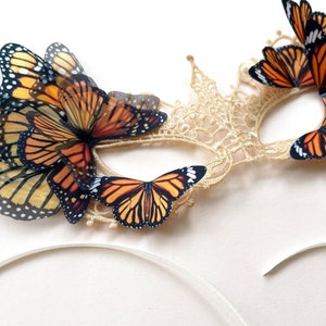 One of a Kind Silk Butterflies Mask, Monarch Butterfly Mask, Monarch ...
