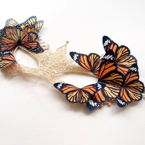 One of a Kind Silk Butterflies Mask, Monarch Butterfly Mask, Monarch ...