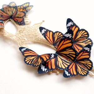 One of a Kind Silk Butterflies Mask, Monarch Butterfly Mask, Monarch ...