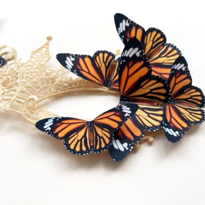 One of a Kind Silk Butterflies Mask, Monarch Butterfly Mask, Monarch ...