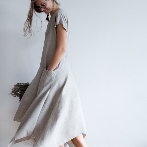 Natural Linen Dress - Etsy