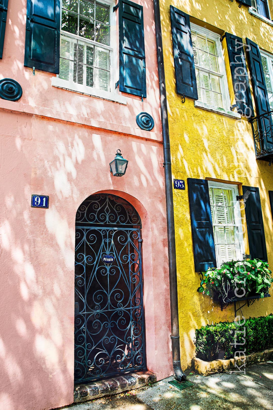 Rainbow Row Peach + Yellow Walls | Charleston South Carolina | Fine Art ...