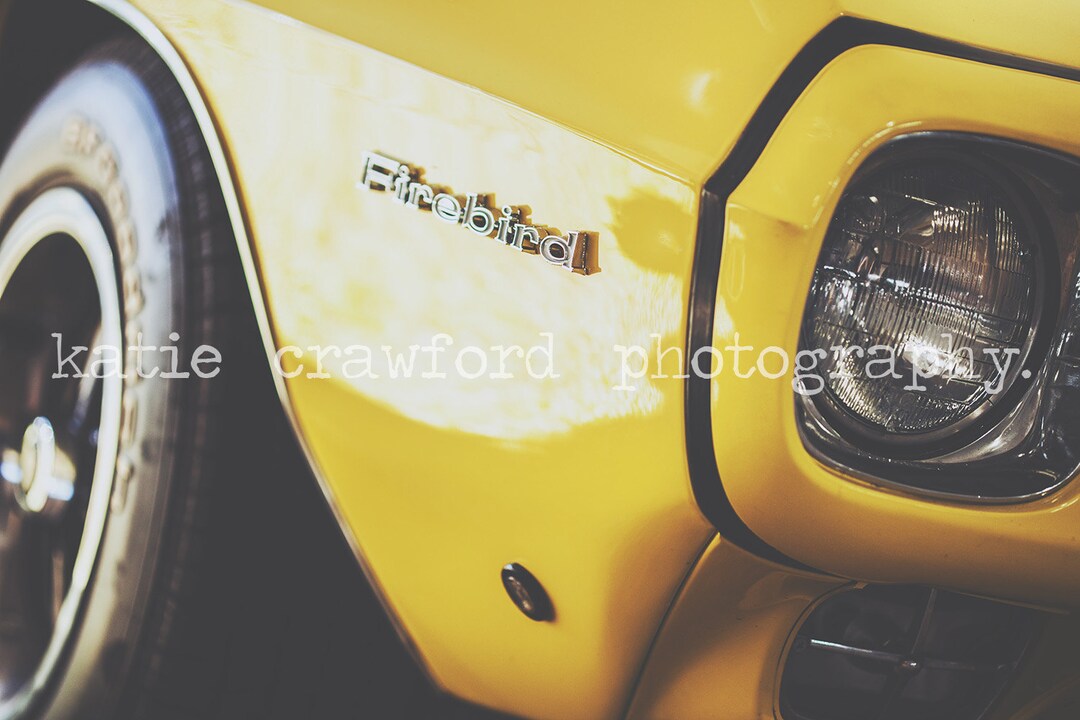 Vintage Car Pontiac Firebird Fender Emblem Headlight Photograph Fine ...