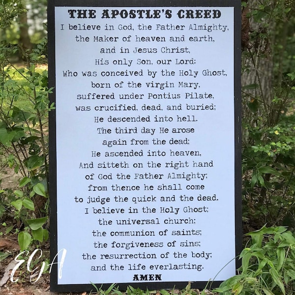 Holy Christian Church Apostles Creed - Etsy