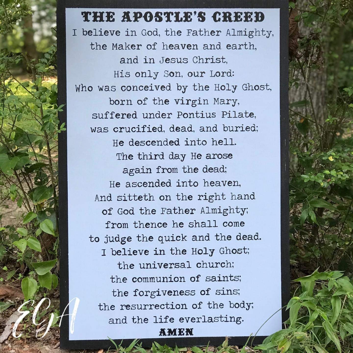 Apostles Creed Sign, Black Stained Wood, Religious Wall Decor (24x36x2 ...