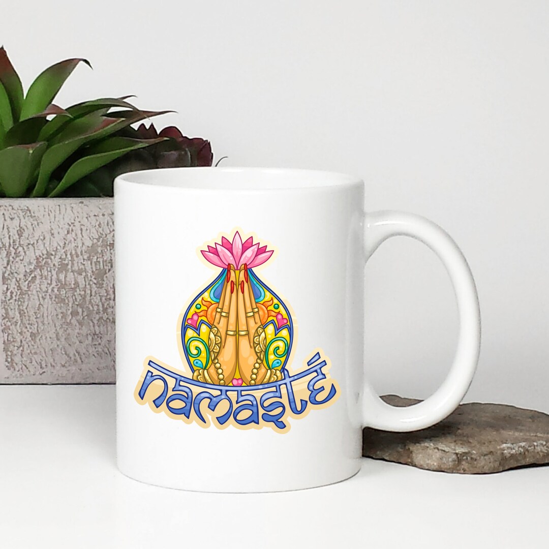 Yoga Coffee Mug, Namaste, Meditation, Empower, Breathe, Mindful, Peace ...