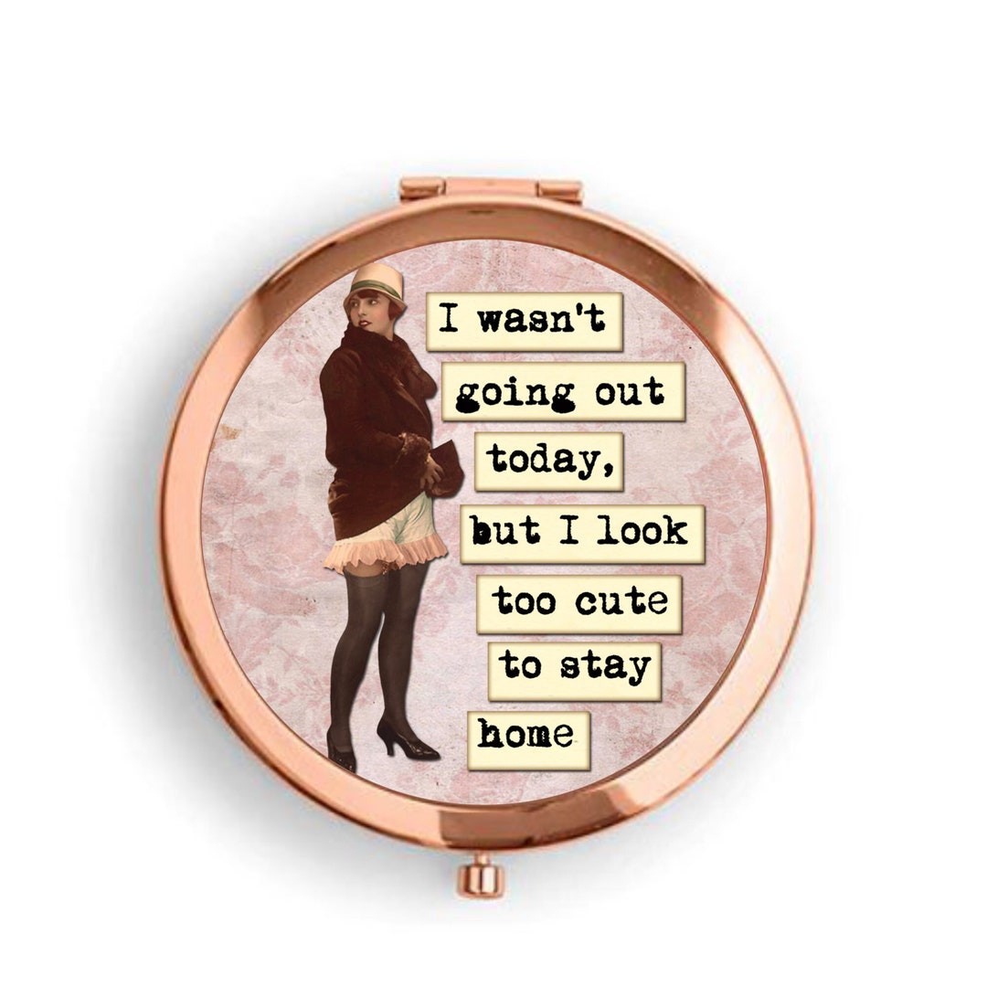 Rose Gold Compact Pocket Mirror, Small Round Pocket Mirror, Magnifying ...