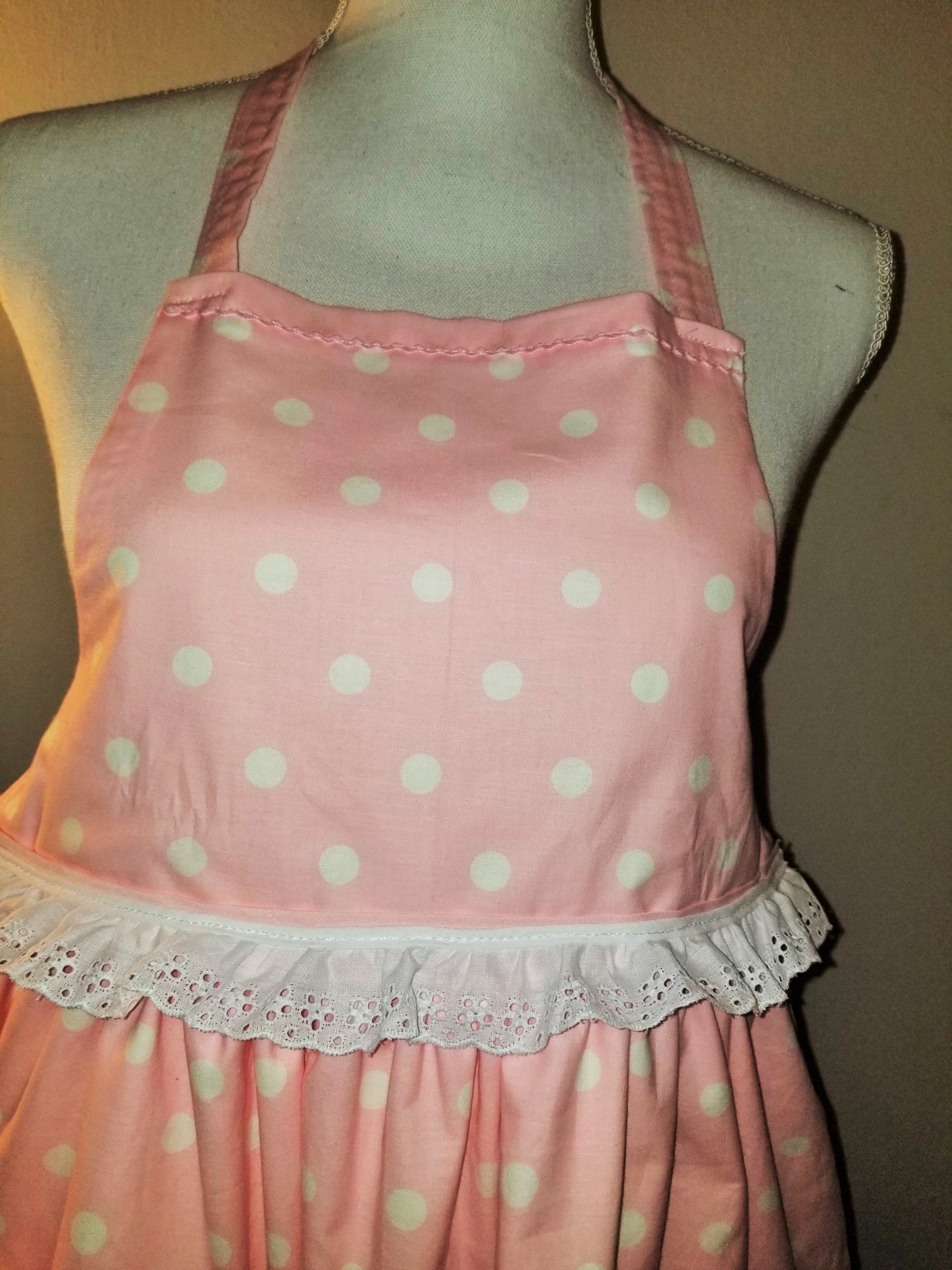 Pretty Pink Polka Dot Apron - Etsy