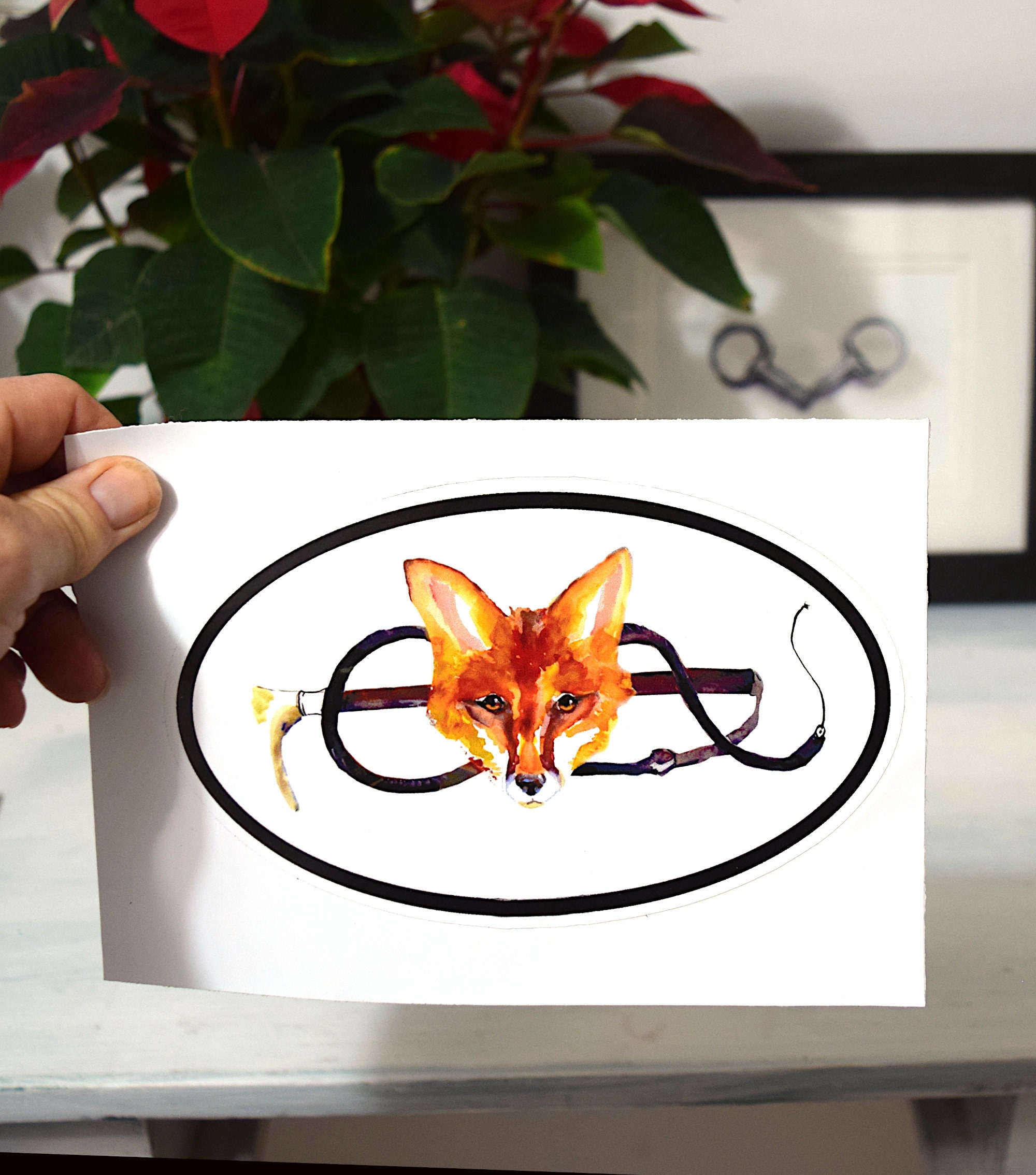 Love Foxes, Oval Tally Ho Sticker Decal ,foxhunting Gift for Foxhunters ...