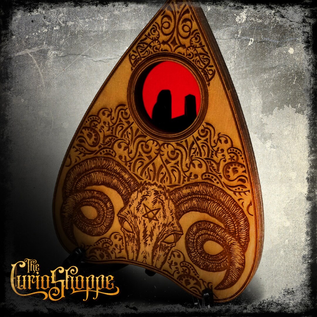 Engraved Wood Planchette for Ouija Board - the Red Eye Goat - Etsy
