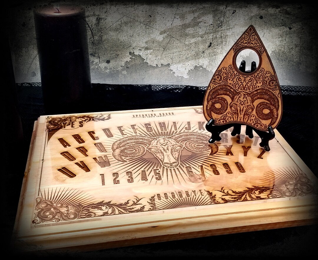 Engraved Wood Ouija Board & Planchette Set - the Goat - Etsy