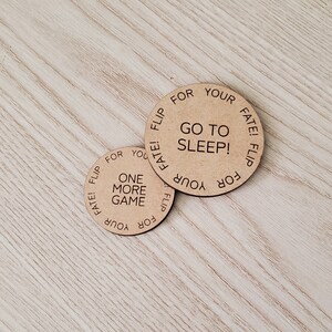 One More Game Decision Coin, Go to Sleep Large Flip Coin, Gamer Gift ...