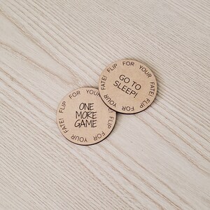 One More Game Decision Coin, Go to Sleep Large Flip Coin, Gamer Gift ...