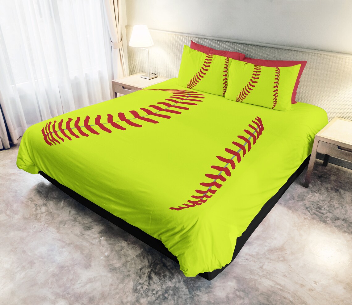 Softball Threads Duvet Softball, Softball Duvet, Kids Bedding, Softball ...