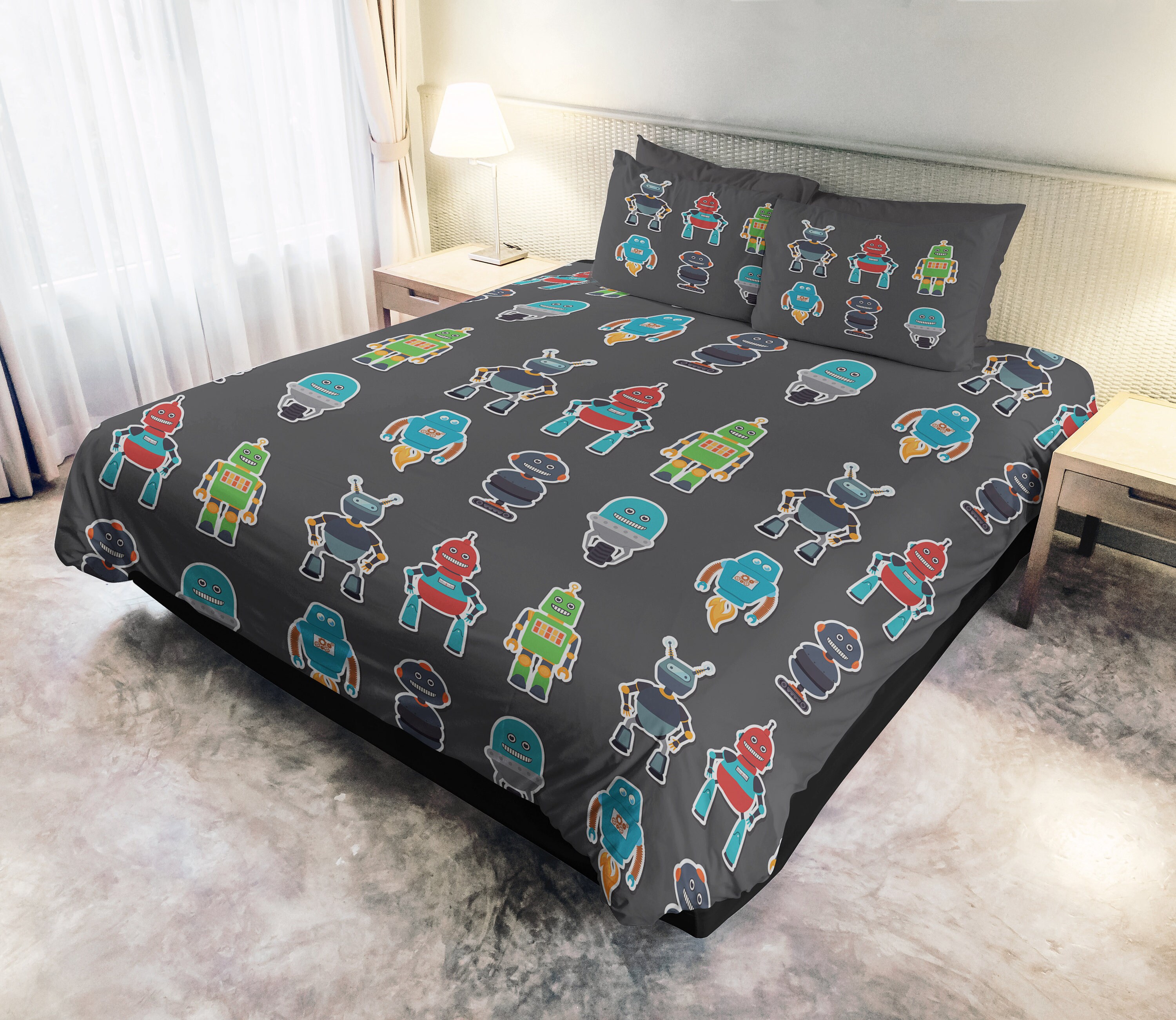 Robots Duvet Kids Bedding, Robots Kids Bedding - Etsy